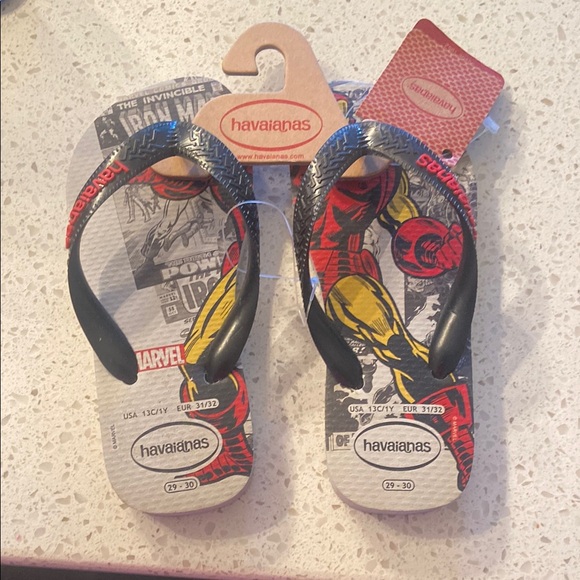Havaianas | Shoes | Havaianas Kids Marvel Flip Flops Red And Black ...